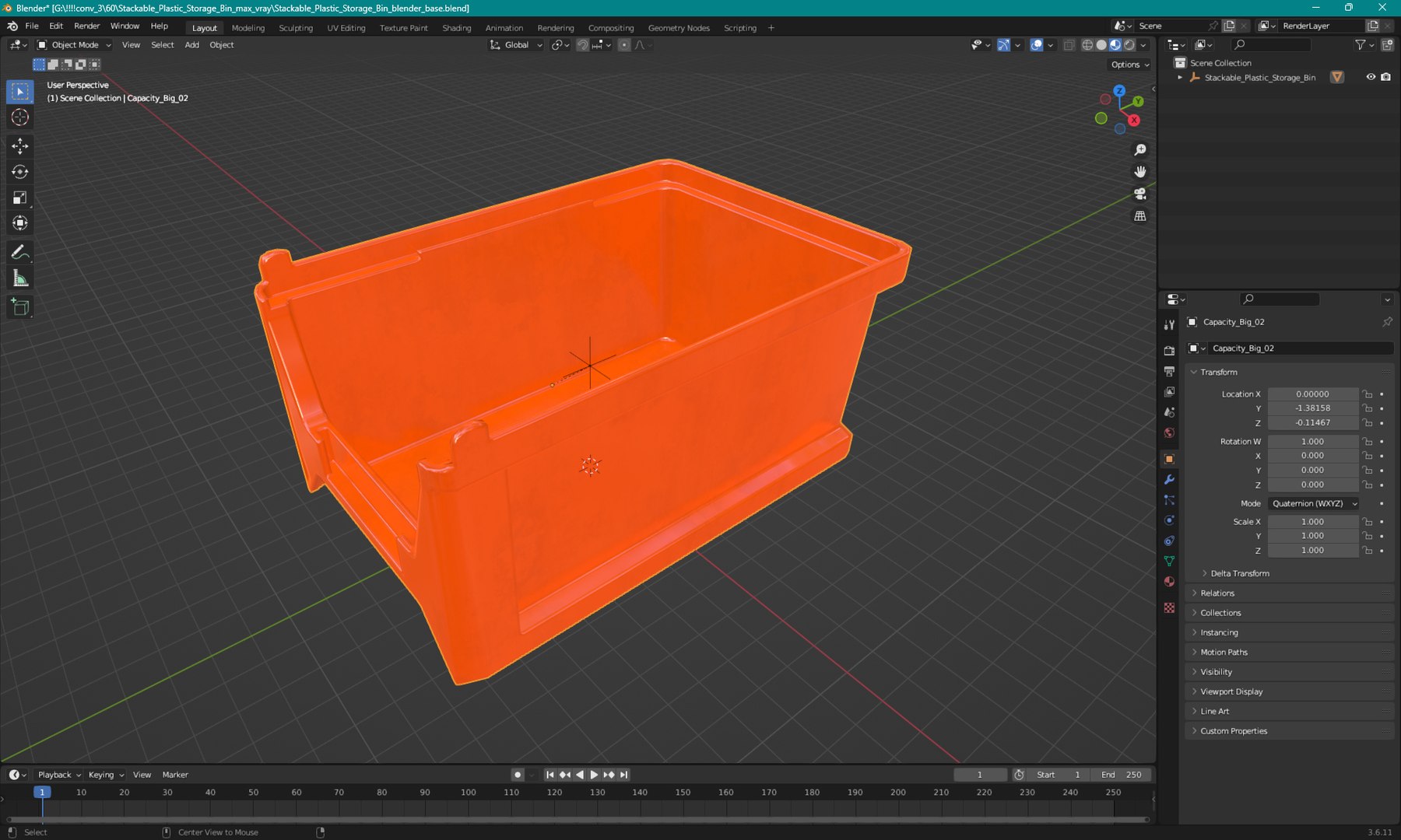 Stackable Plastic Storage Bin Model - TurboSquid 2374917