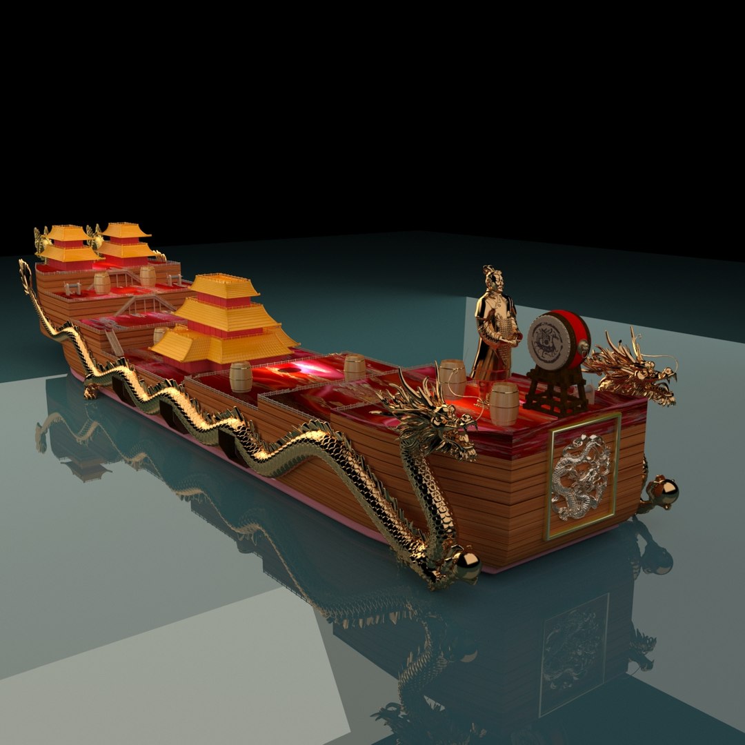 Chinese Dragon Boat 3D Model - TurboSquid 2234133