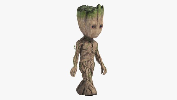 modelo 3d Personaje del Pequeño Groot de Marvel preparado para Maya - TurboSquid 2280776