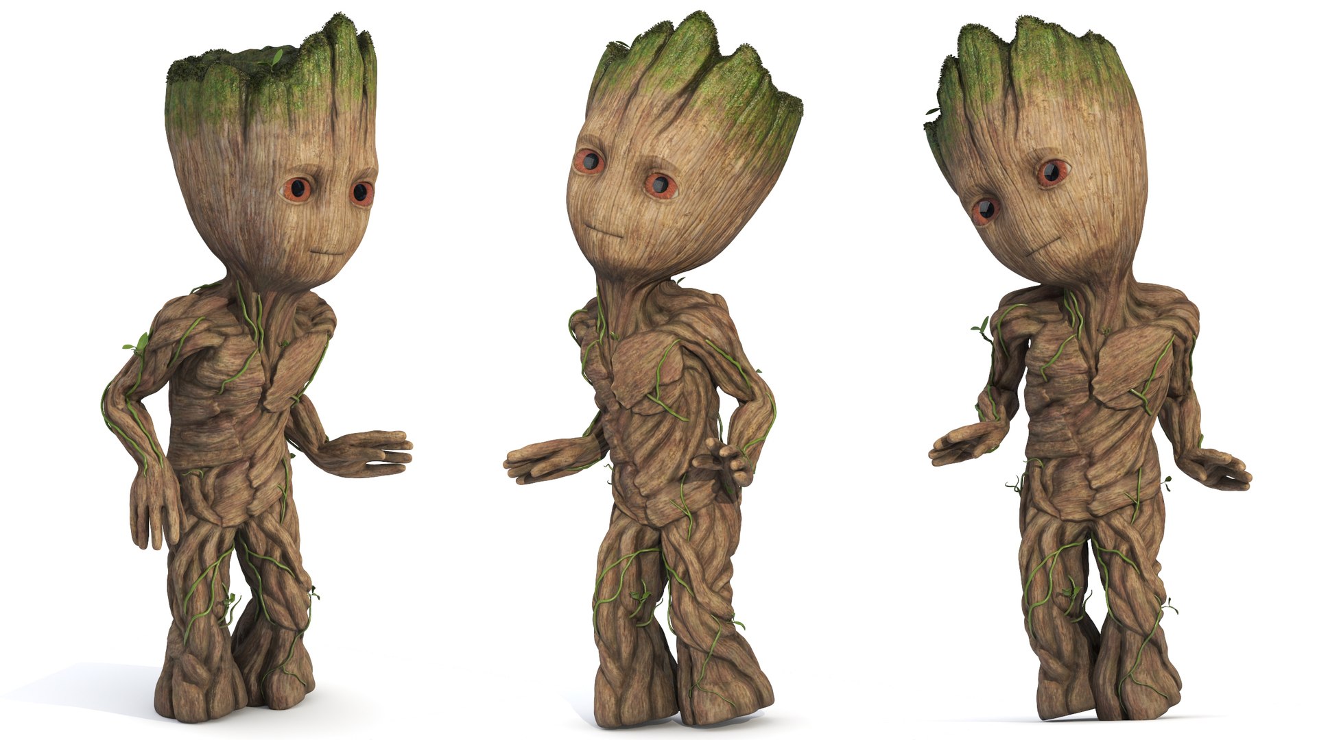 Little Groot Character From Marvel Rigged For Maya 3D Model ...