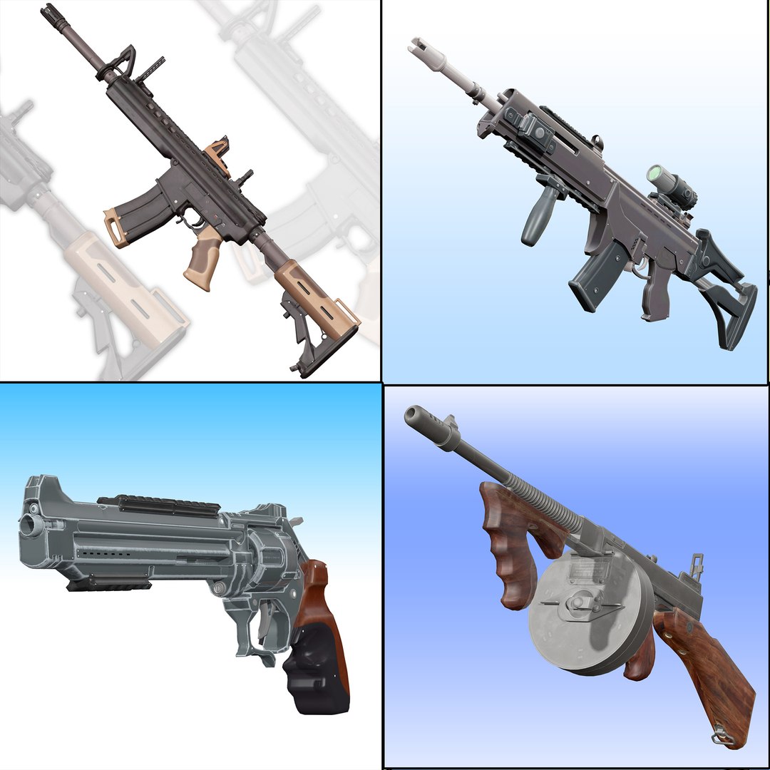 3D Modern Weapons And Firarms Rigged Model Collection - TurboSquid 1819243