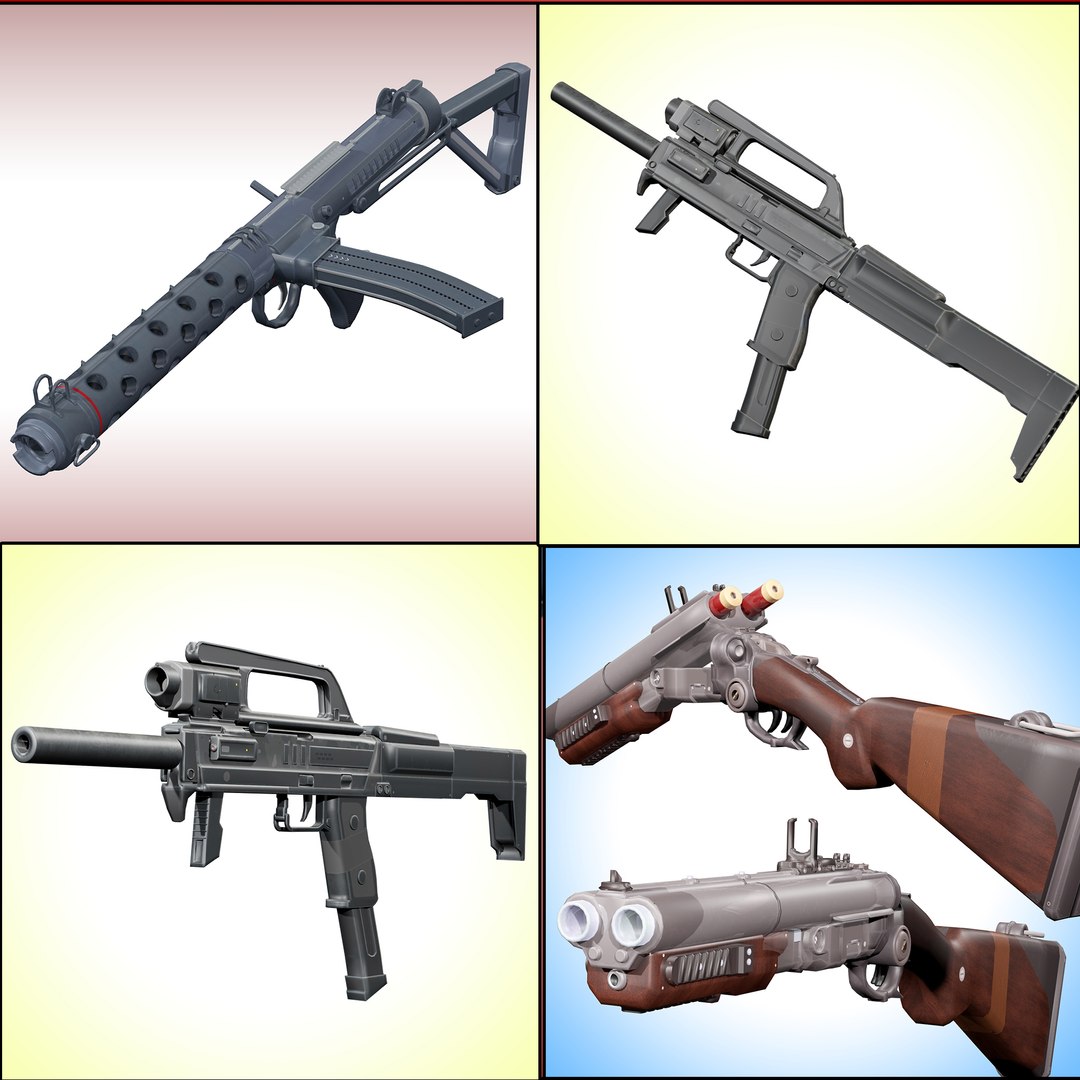 3D Modern Weapons And Firarms Rigged Model Collection - TurboSquid 1819243