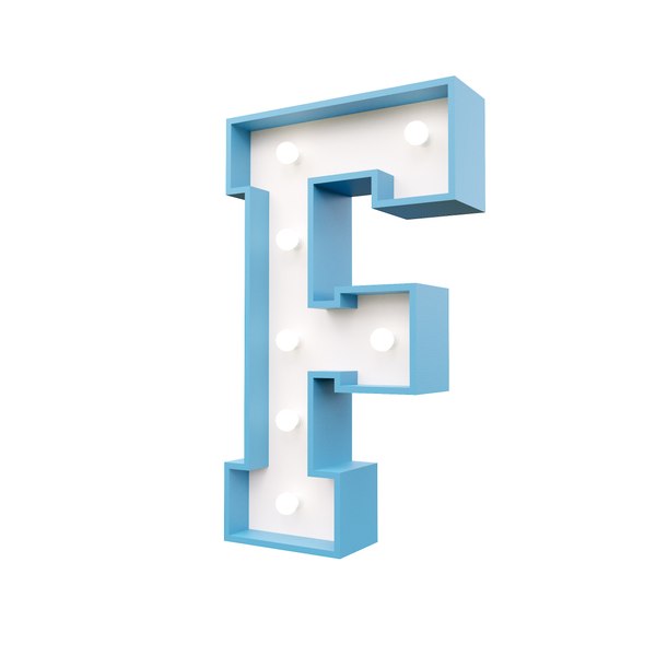 modelo 3d Marquee letter F glow sign 3dmodel - TurboSquid 1975417
