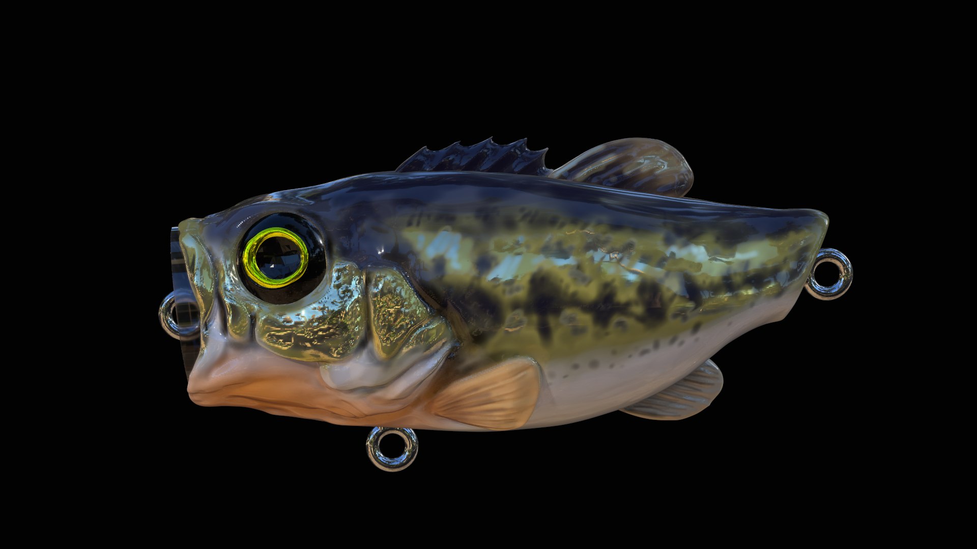 3D Model Popper Lure Bass Fish Popper - TurboSquid 2114416