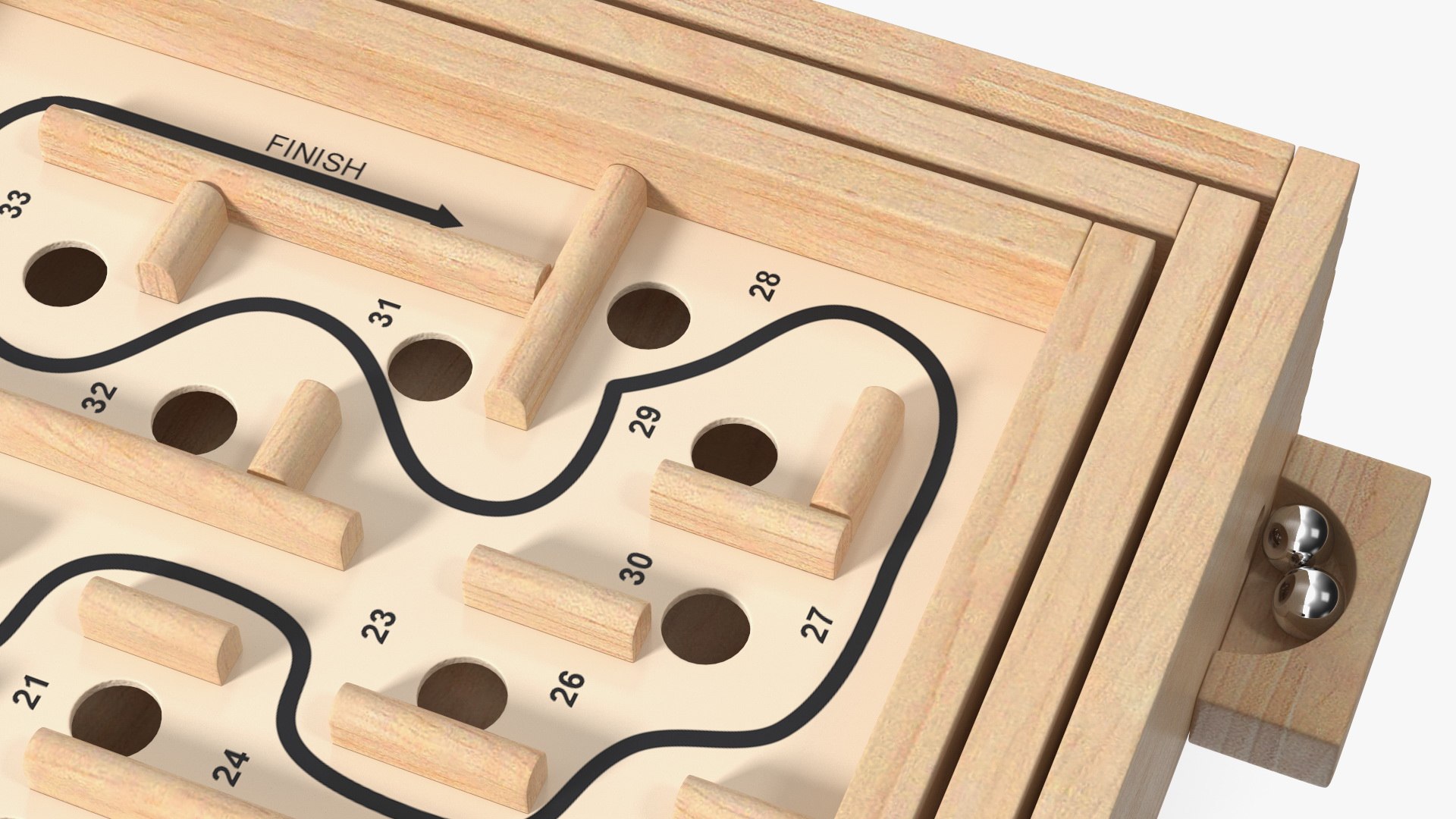 3D Wooden Maze Game with Steel Marbles - TurboSquid 1782451