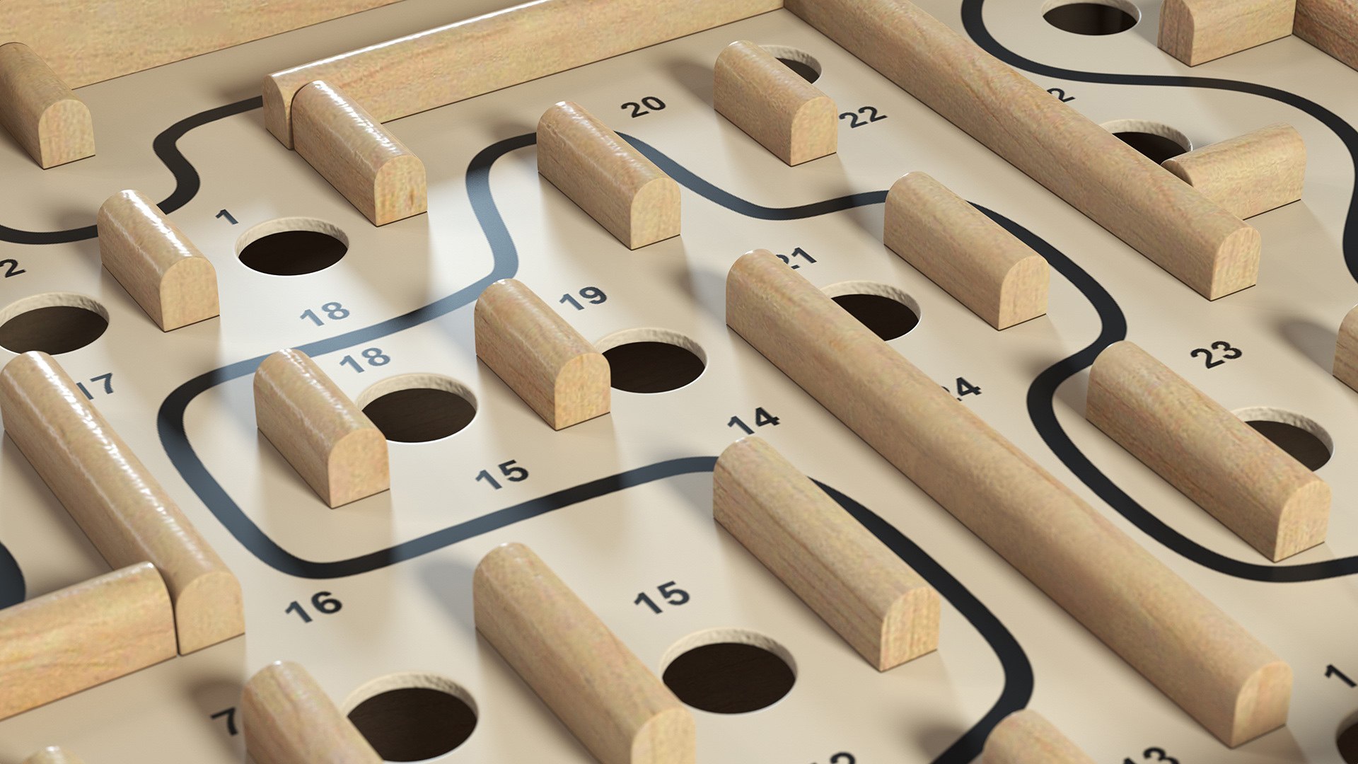 3D Wooden Maze Game With Steel Marbles - TurboSquid 1782451
