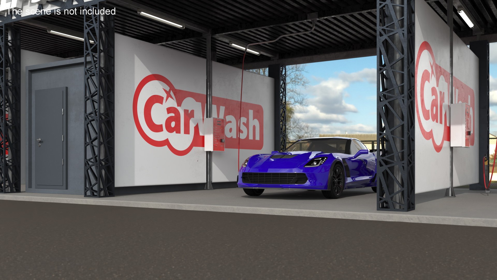 Self Serve Auto Wash And Cars 3D Model - TurboSquid 2332630