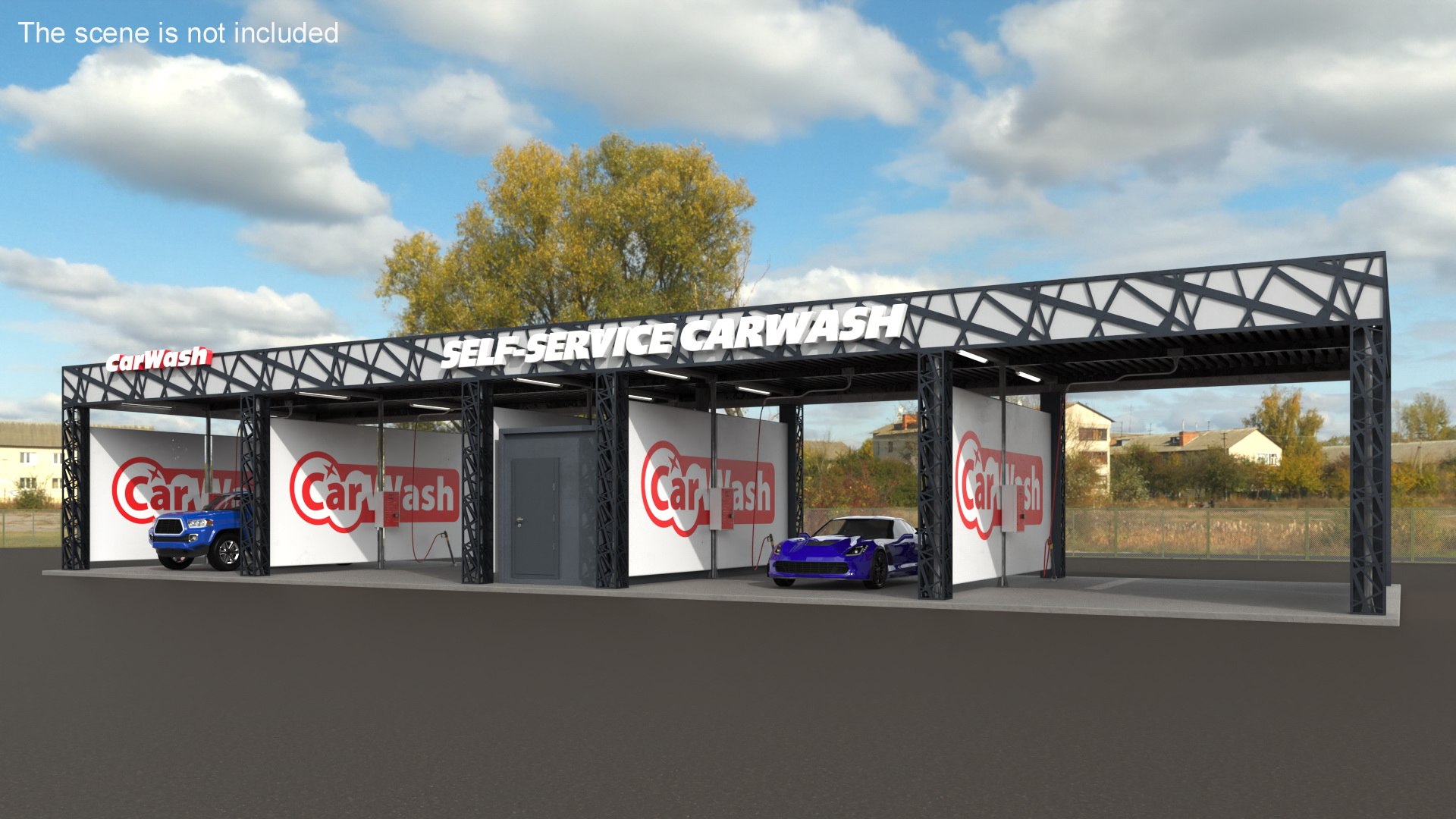 Self Serve Auto Wash And Cars 3D Model - TurboSquid 2332630
