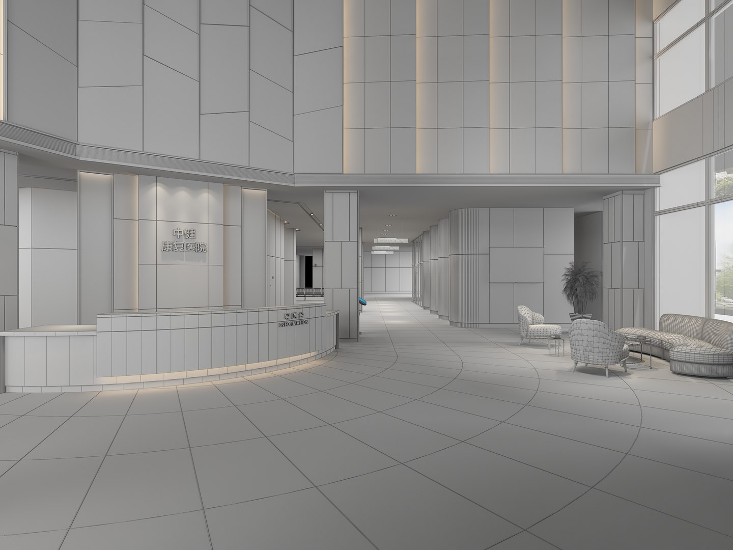 Modern Hospital Interior 3D Model - TurboSquid 2109615