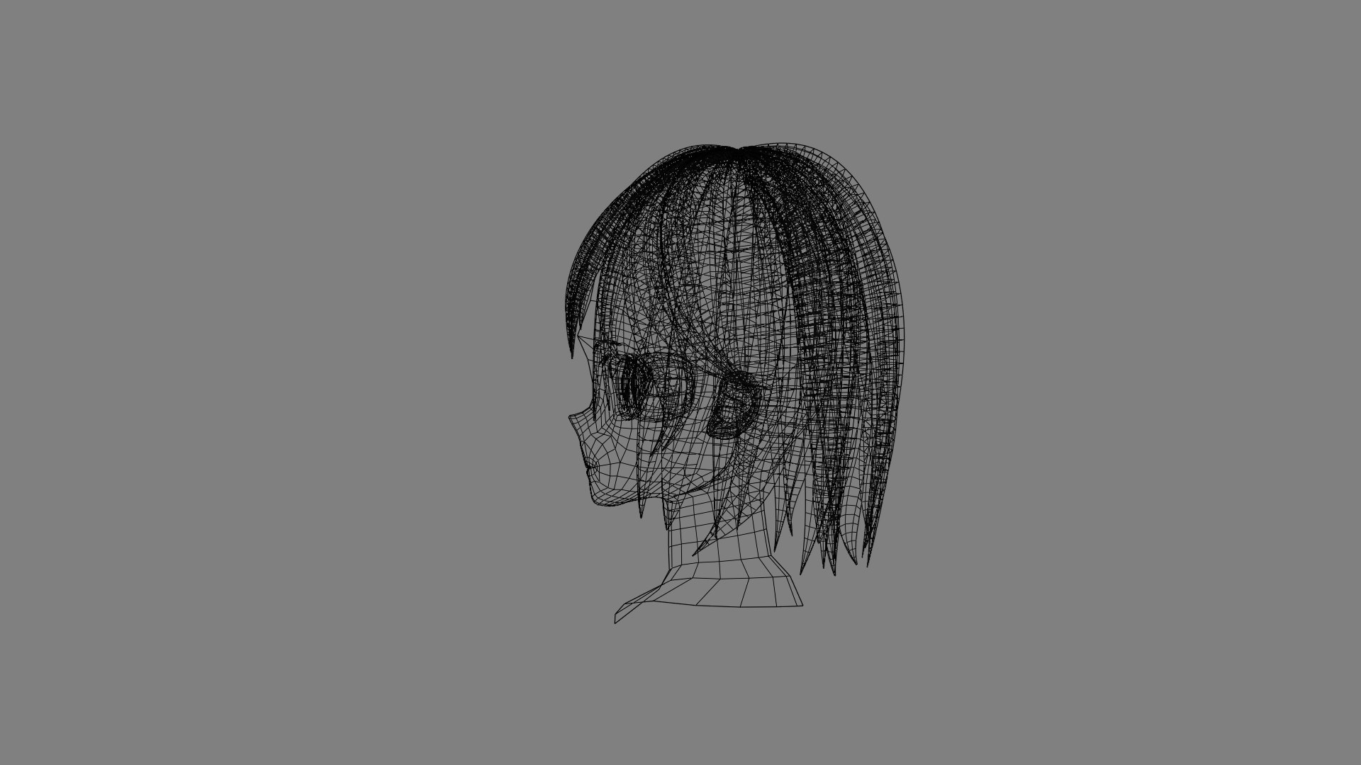 3d Model Simple Anime Girl Head And Hair Base Turbosquid 1976835