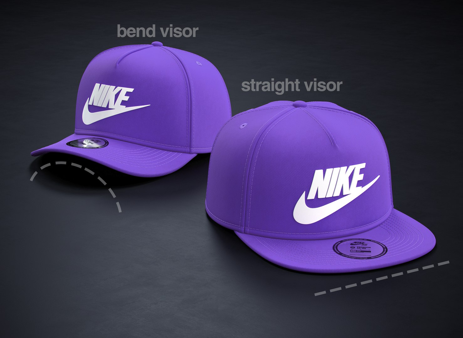 3D Snapback Cap Purple Model - TurboSquid 2037975