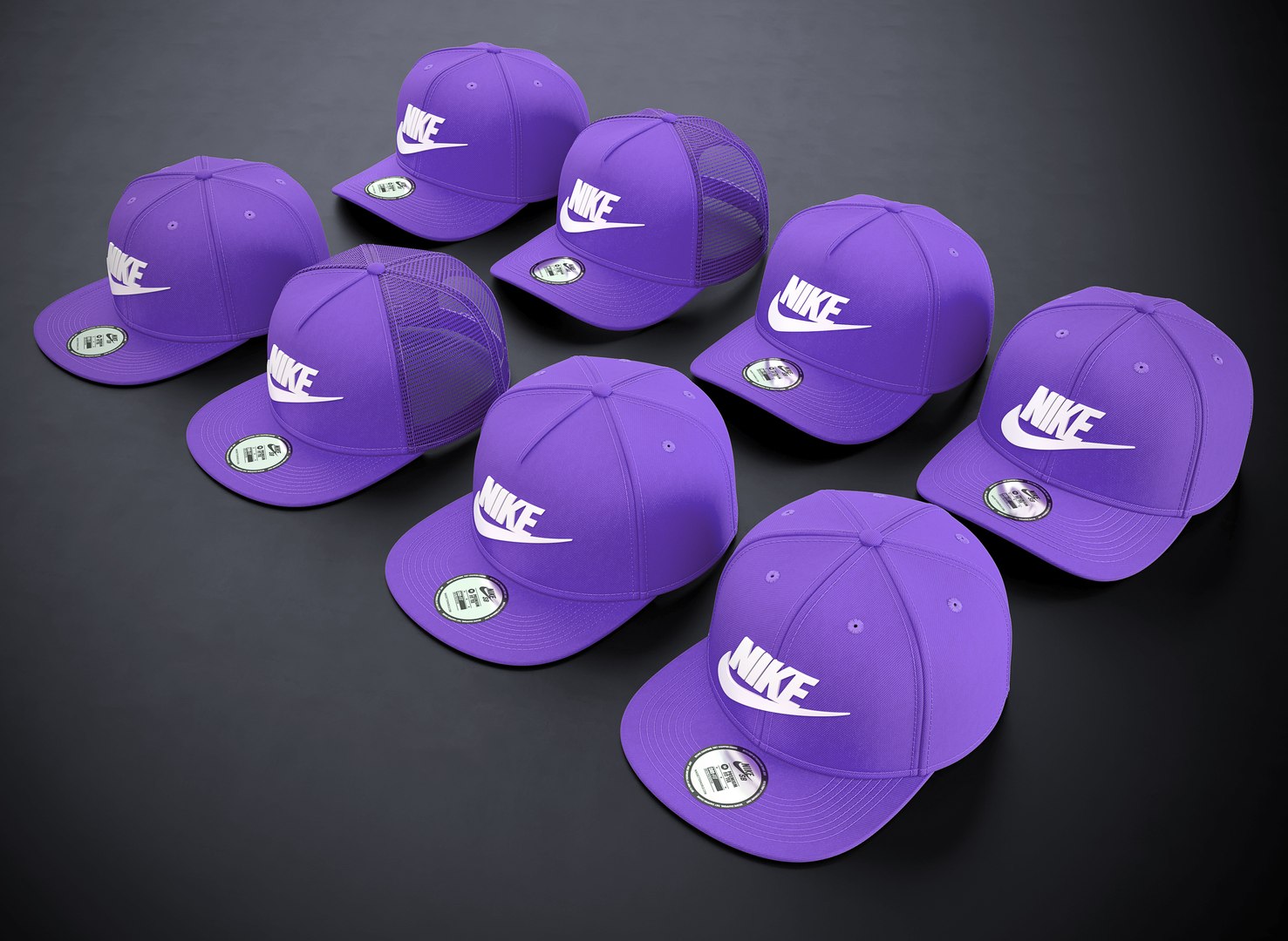 3D Snapback Cap Purple Model - TurboSquid 2037975