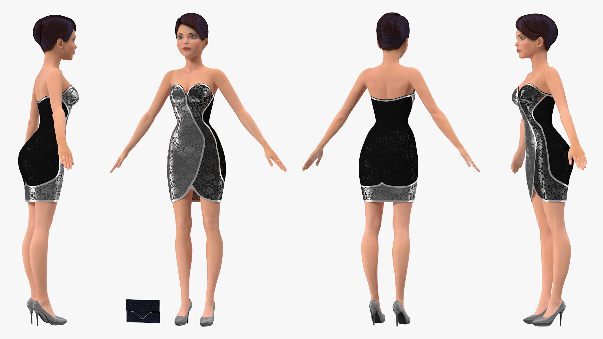 3D cartoon young girl party model - TurboSquid 1440411