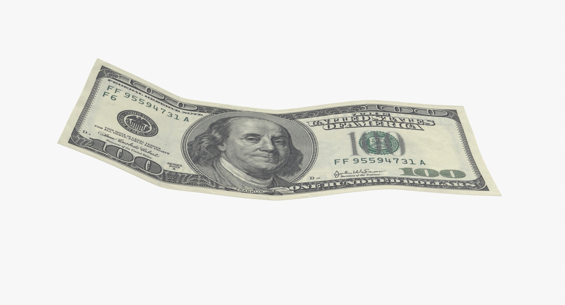 100 Dollar Bill 3D Model - TurboSquid 1381332