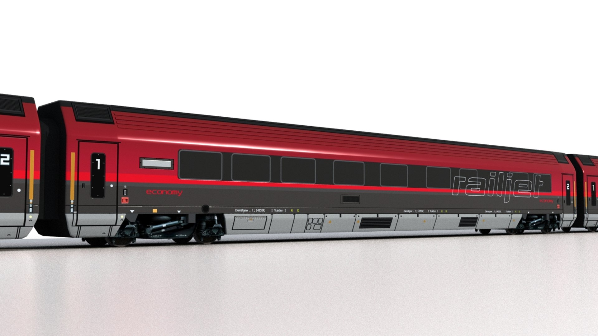 3d model railjet car locomotive