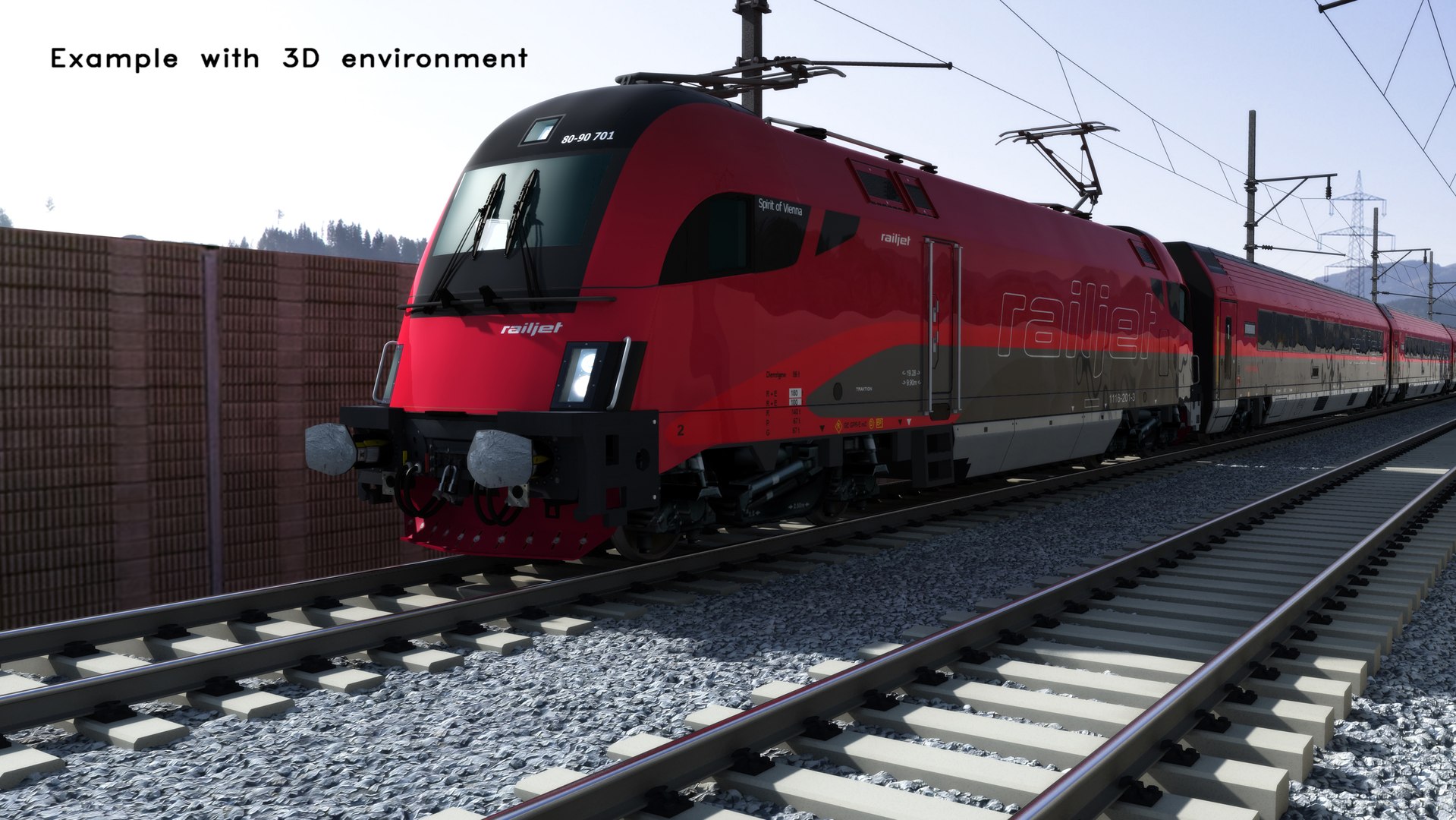 3d model railjet car locomotive