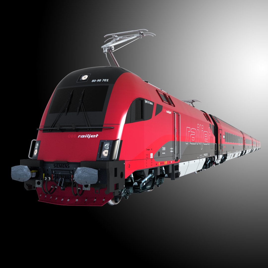 3d model railjet car locomotive