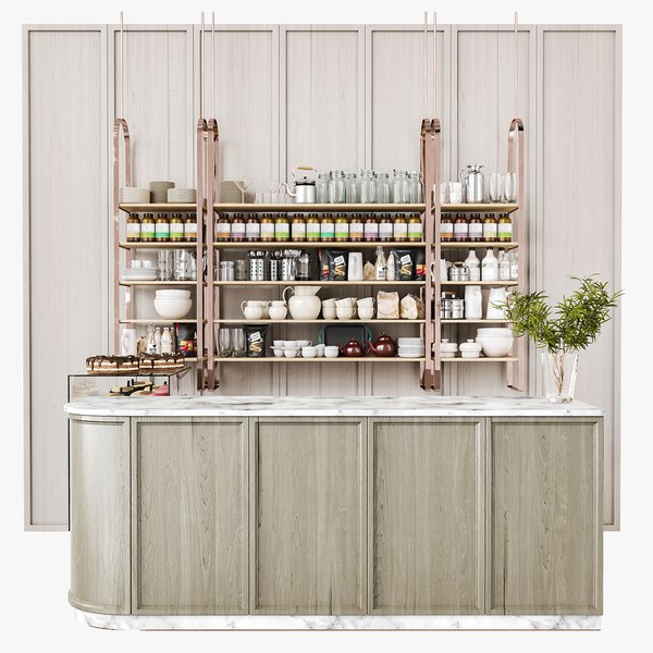 modelo 3d Barra de bar con expositor de postres. - TurboSquid 2186935