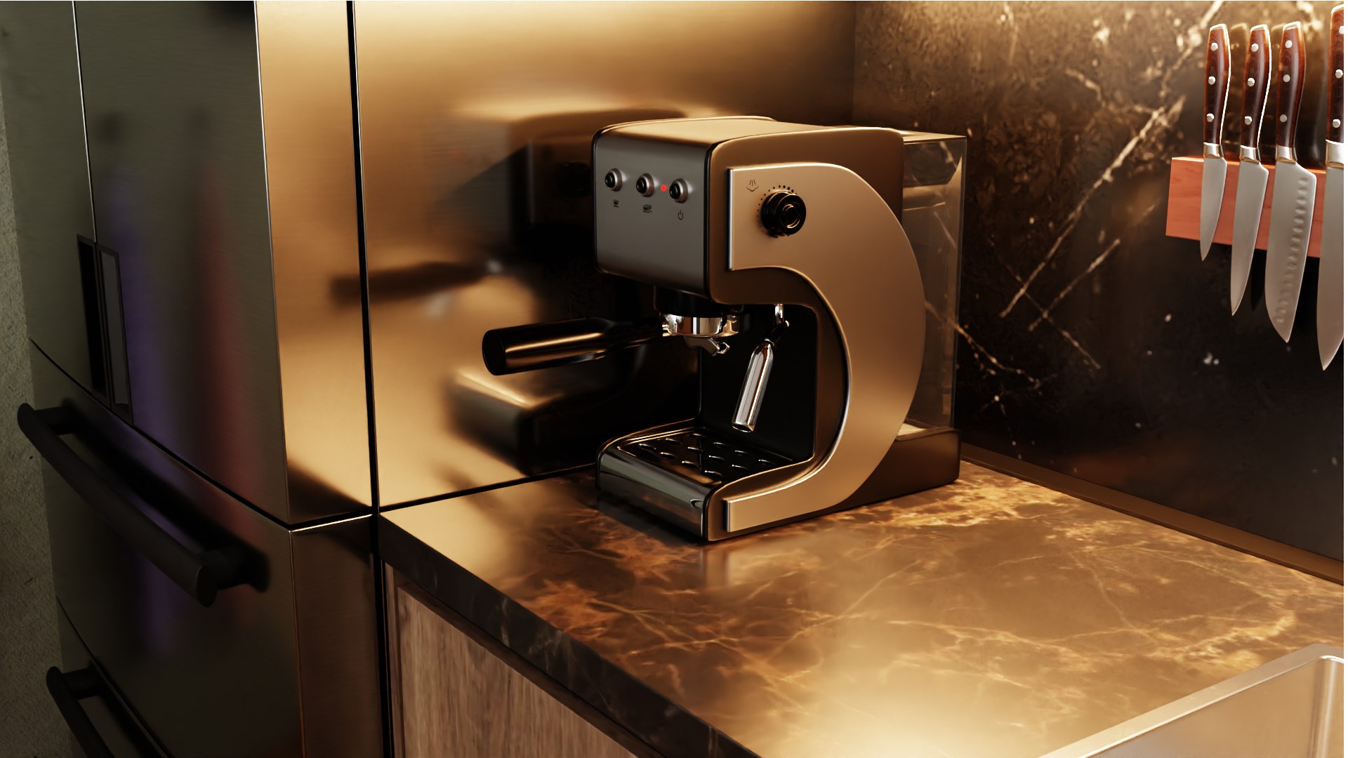 Coffee Machine With Grinder 3D Model - TurboSquid 2185194
