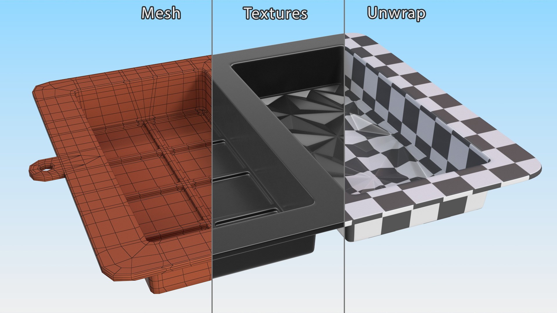 Chocolate Bar Mold Graphite Model - TurboSquid 2343319