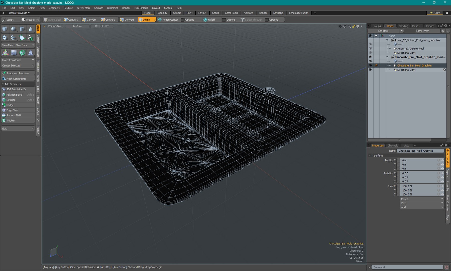 Chocolate Bar Mold Graphite Model - TurboSquid 2343319