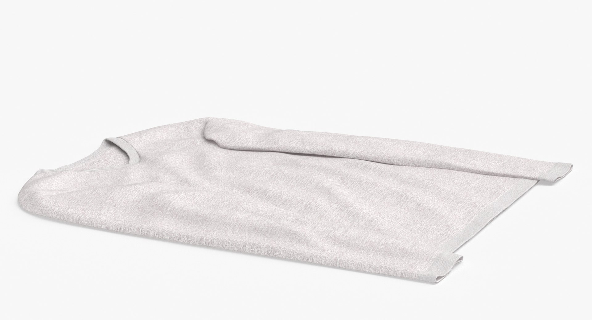 Long Sleeve Flat Male V Neck Pose 02 White Blank And Branded Heather 3D ...