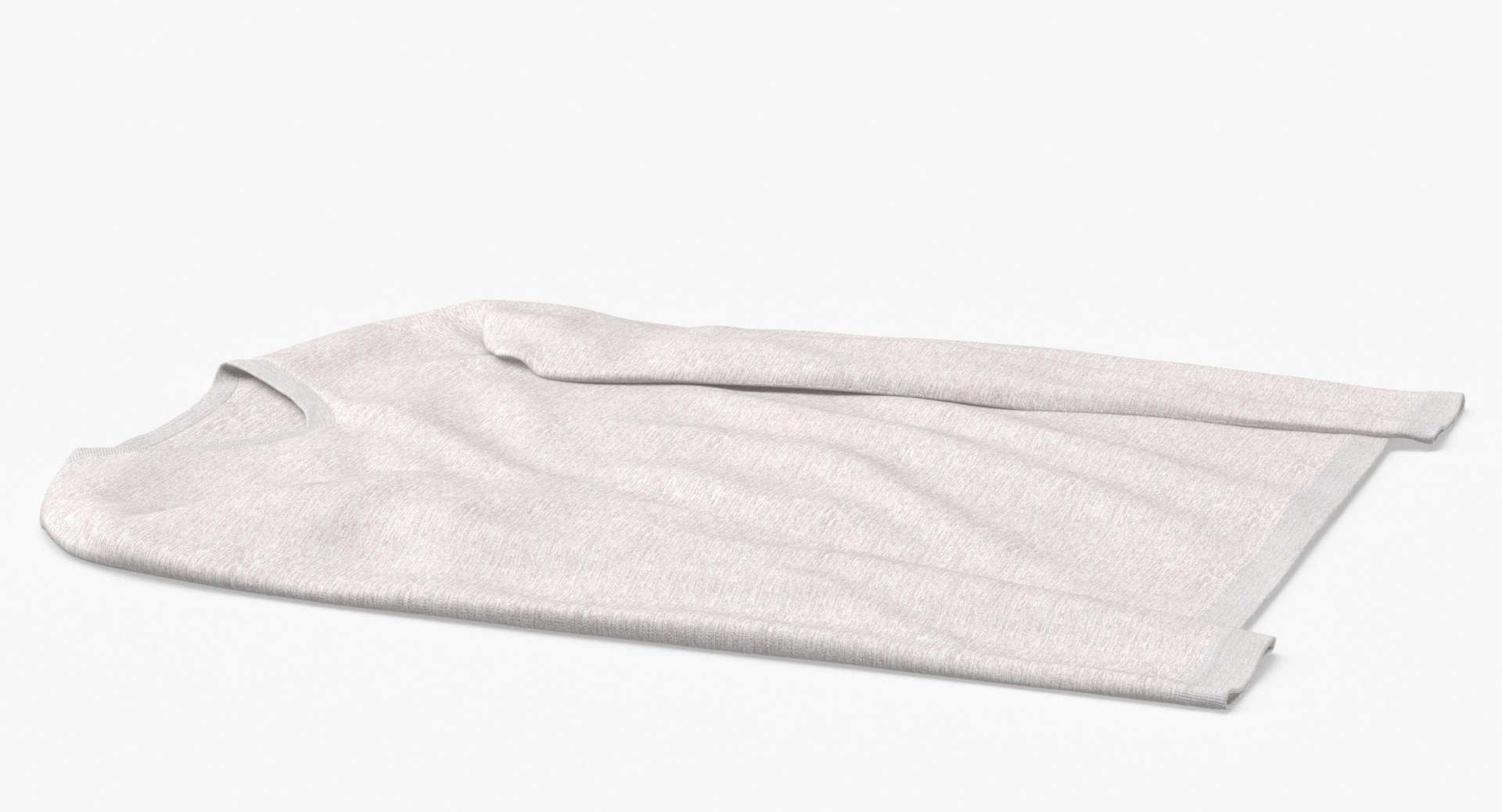 Long Sleeve Flat Male V Neck Pose 02 White Blank And Branded Heather 3D ...