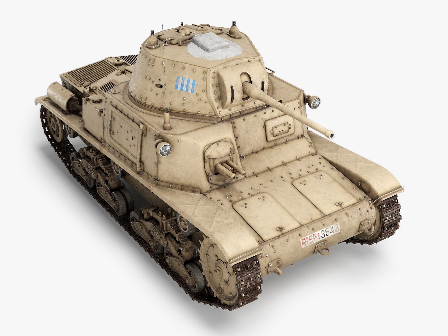 3D Ansaldo M15 42 Italian Tank - TurboSquid 2294212