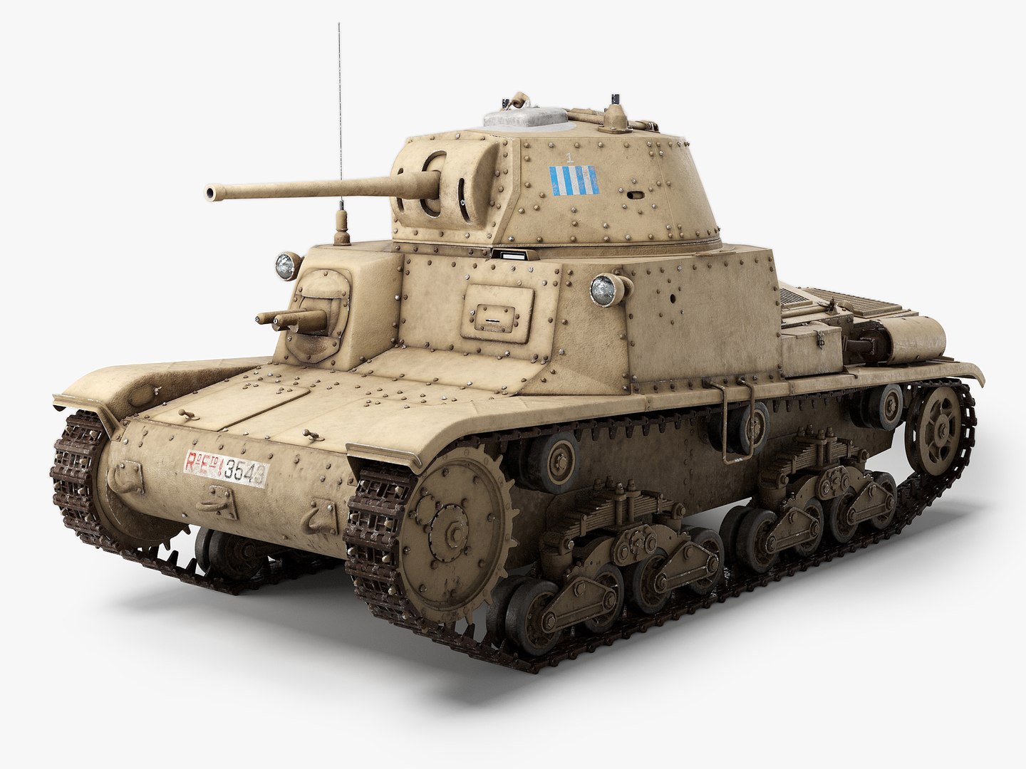 3D Ansaldo M15 42 Italian Tank - TurboSquid 2294212