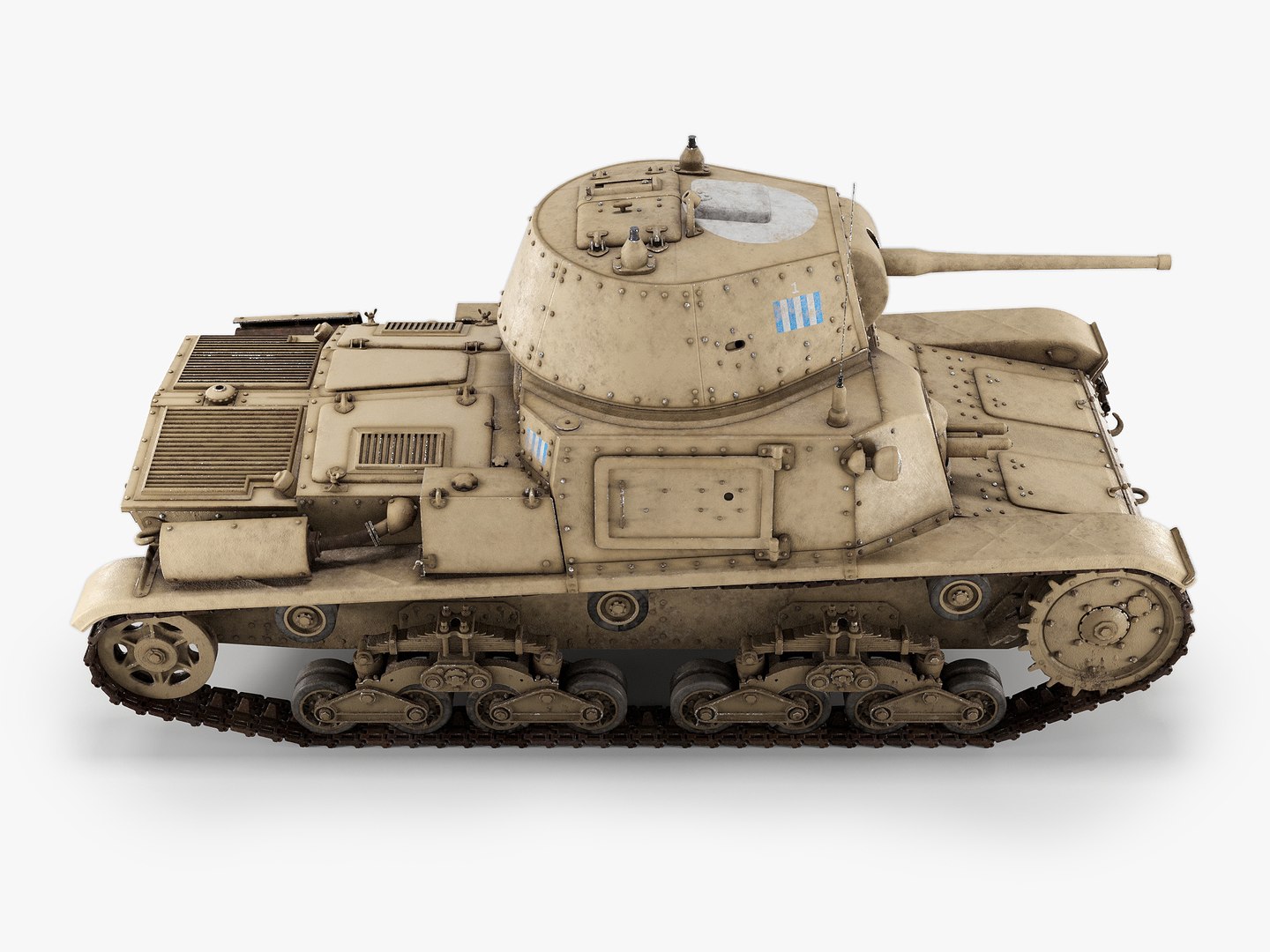 3D Ansaldo M15 42 Italian Tank - TurboSquid 2294212