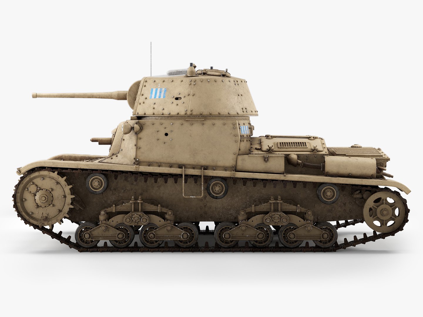 3D Ansaldo M15 42 Italian Tank - TurboSquid 2294212