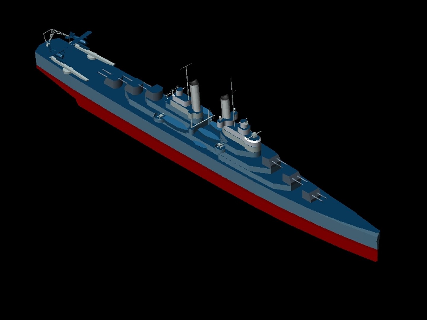 7500 Ton Cruiser 1939 3d Model