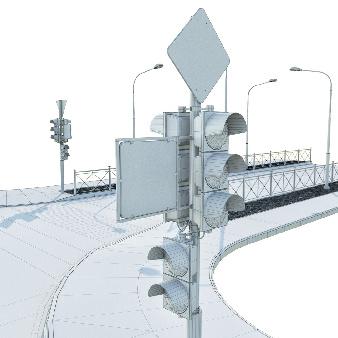 3D Sections of road - TurboSquid 1877631