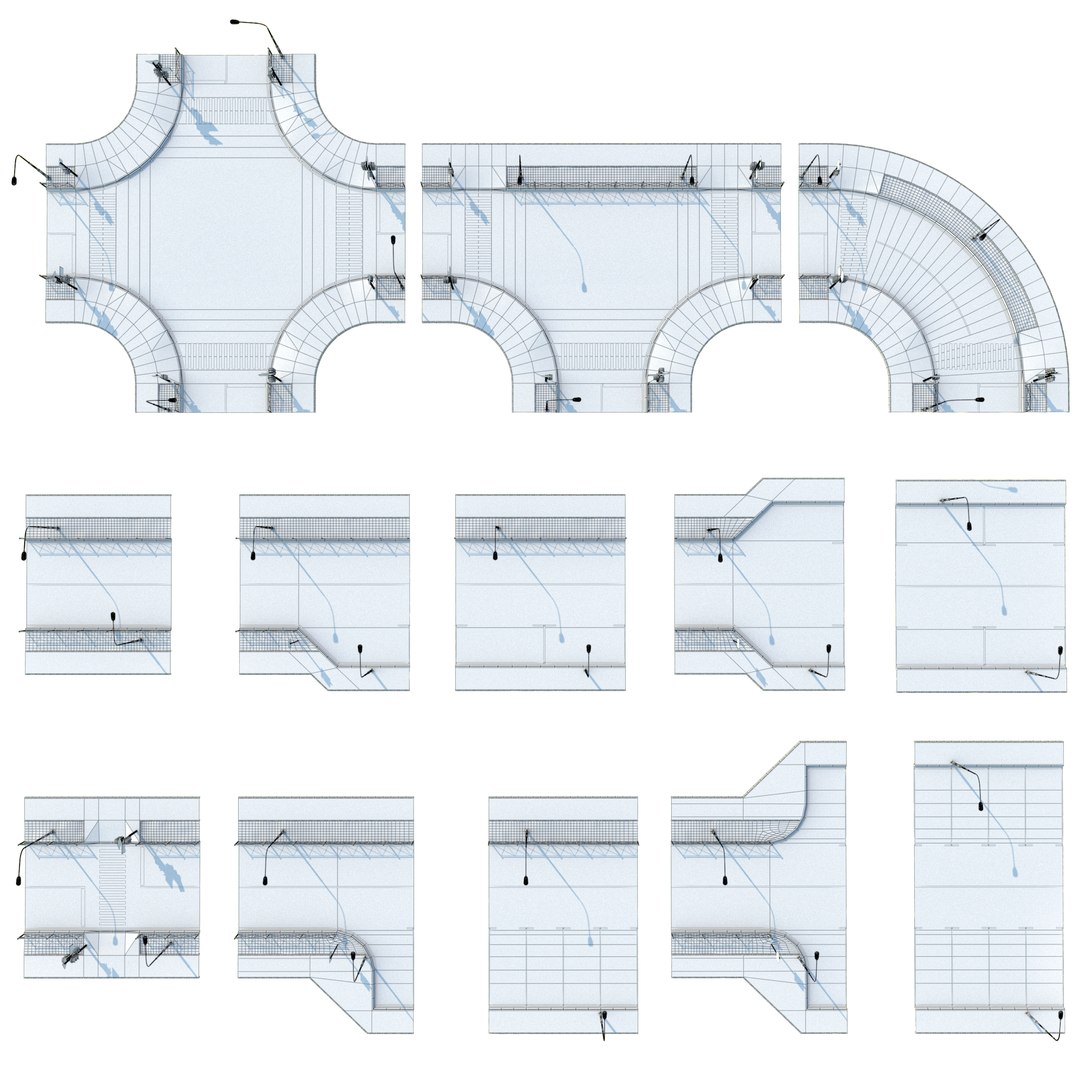 3D Sections of road - TurboSquid 1877631