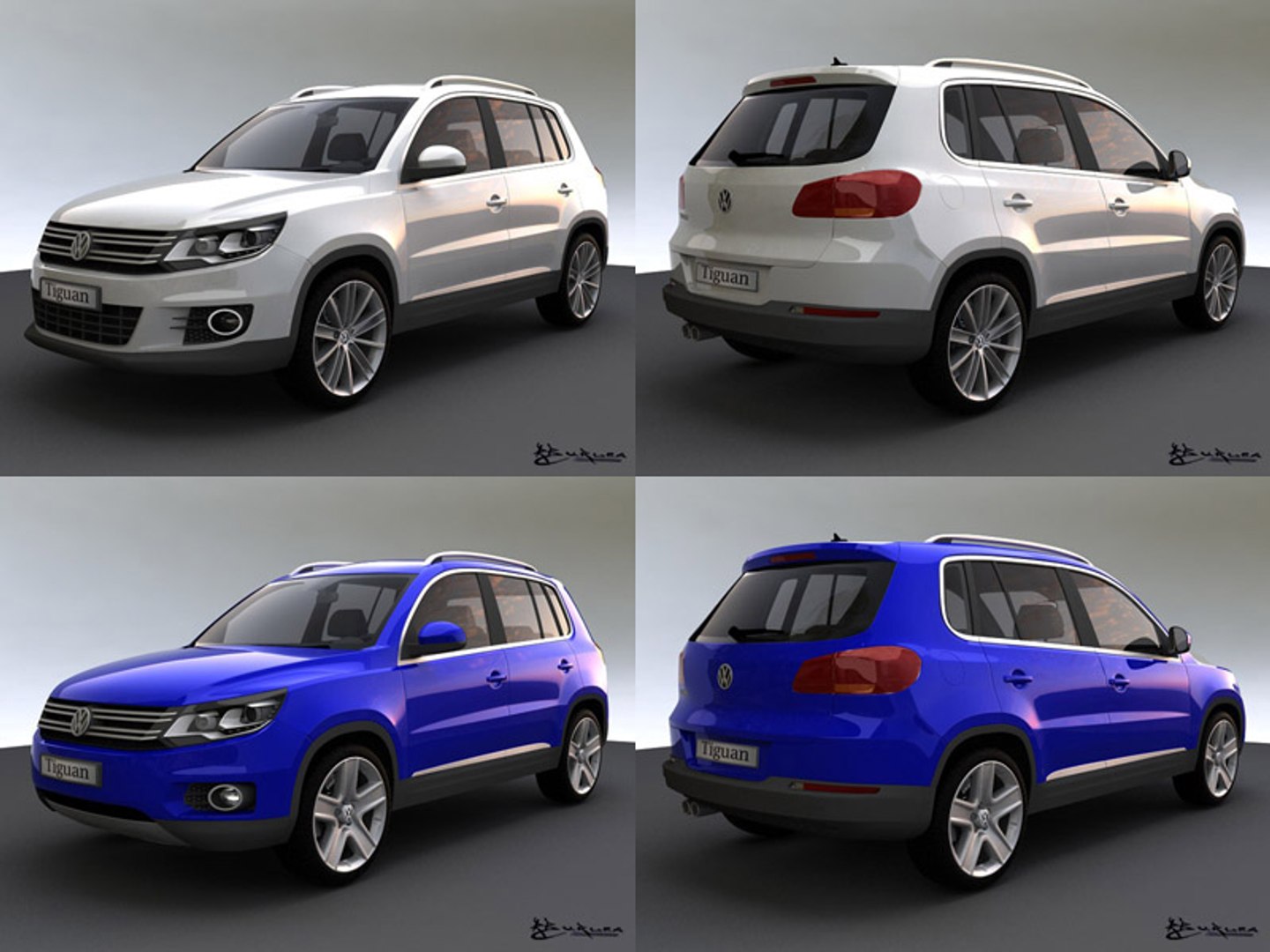 3d volkswagen tiguan 2012 sport model