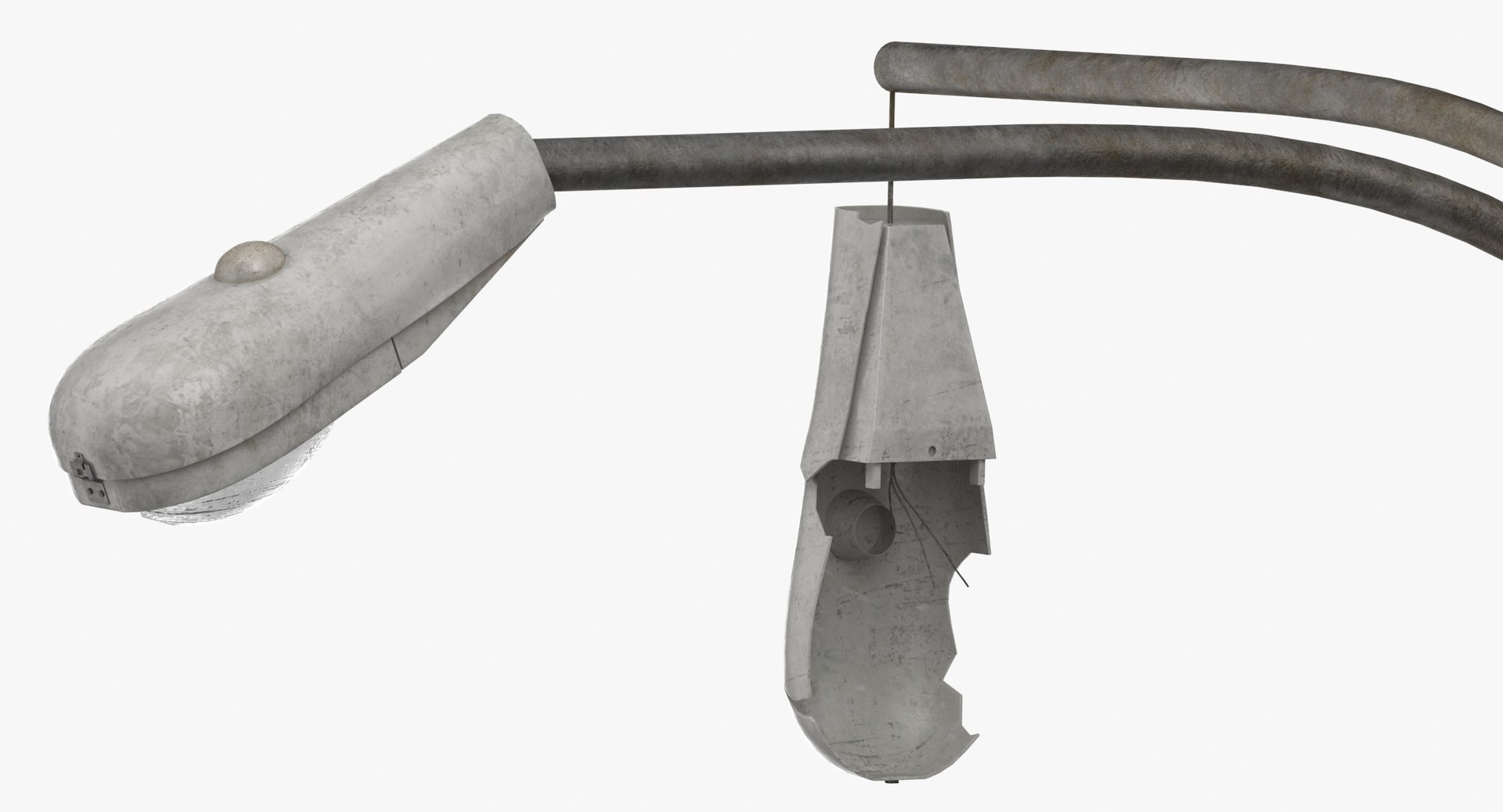 Classic Street Light Quad Damaged 3D Model - TurboSquid 1869066