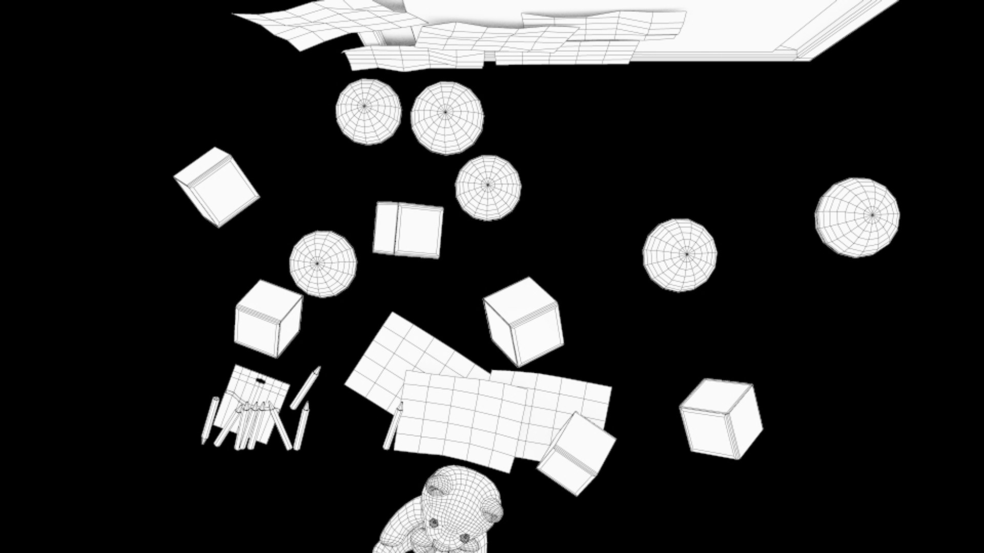 3d Teddy Bear Alphabet Blocks Model