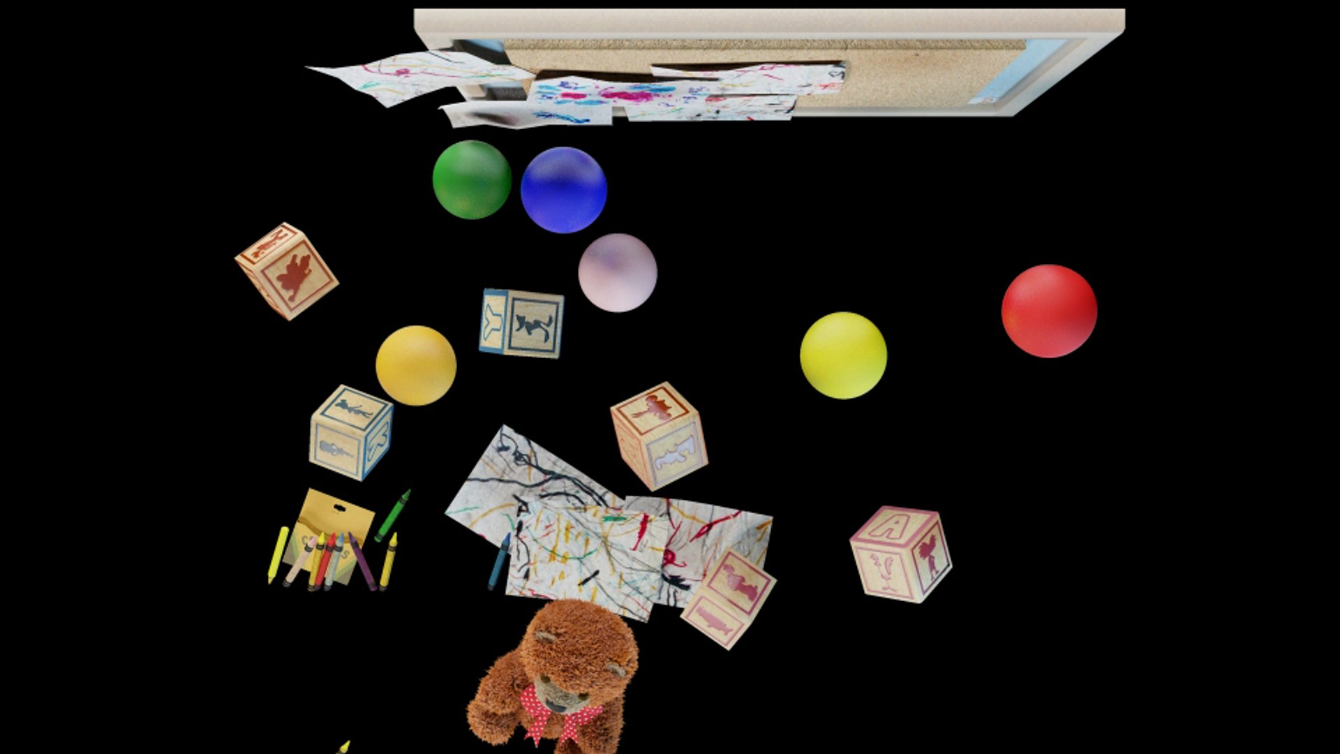 3d Teddy Bear Alphabet Blocks Model