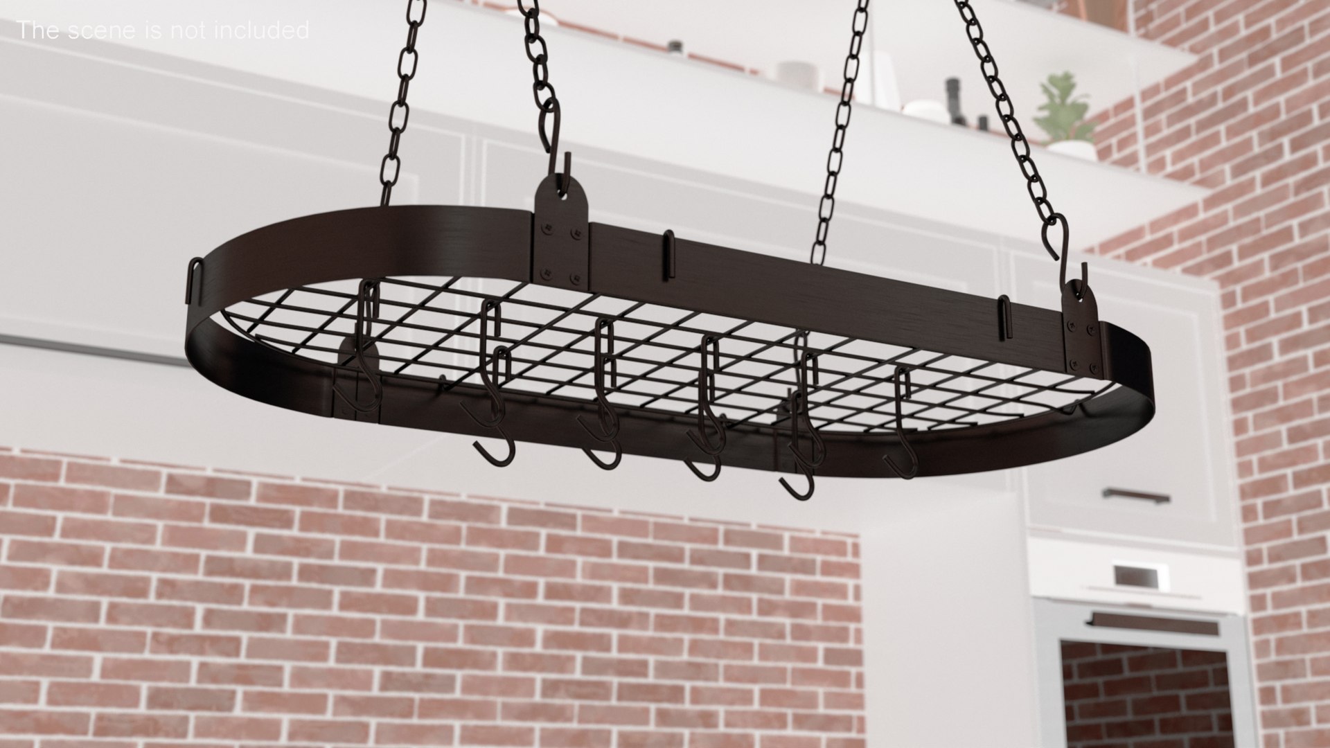 Kitchen Hanging Pot Rack With Hooks Black 3D Model - TurboSquid 2154560