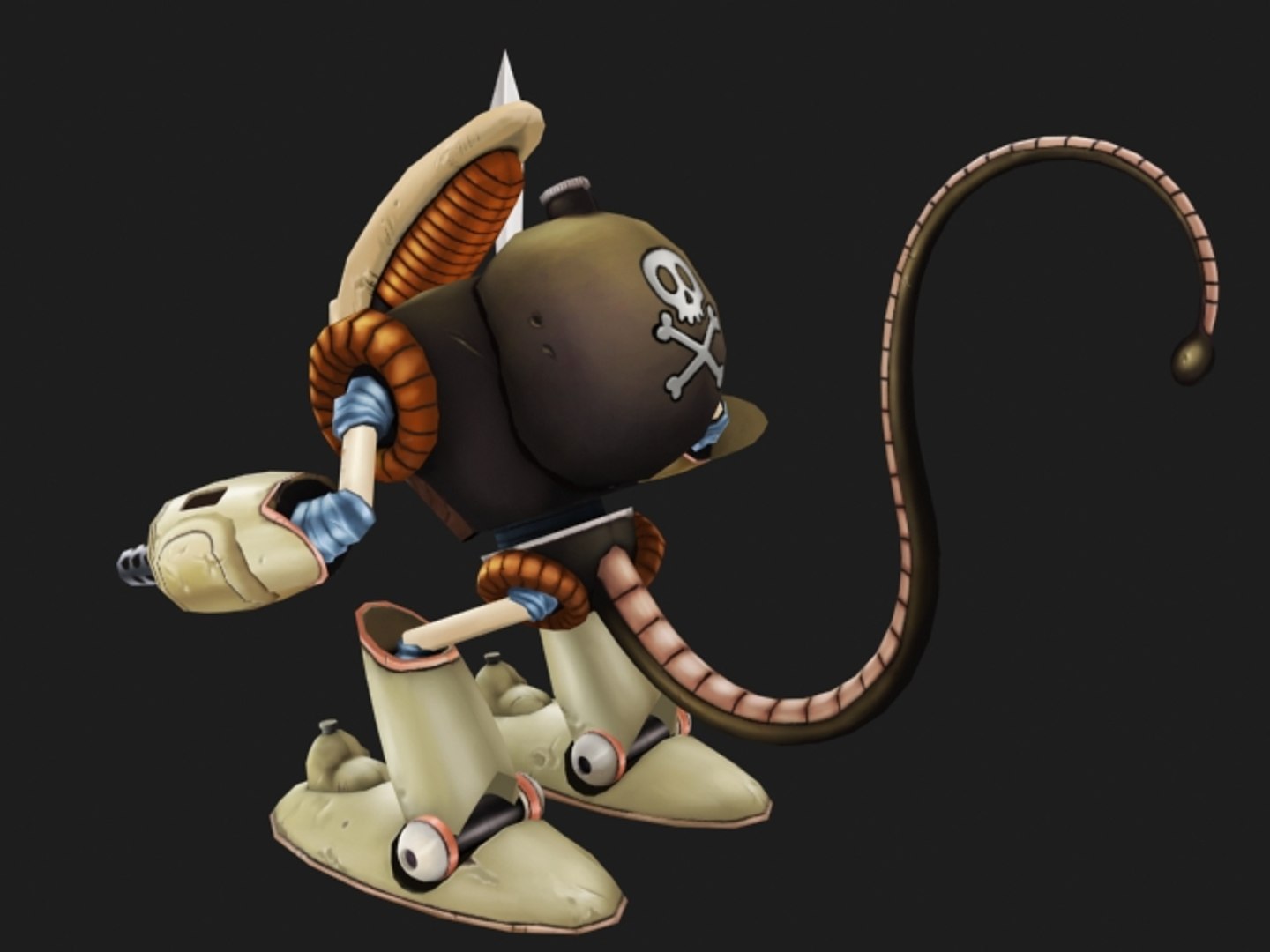 3D Red Ribbon Army Skull Armor - TurboSquid 1297197