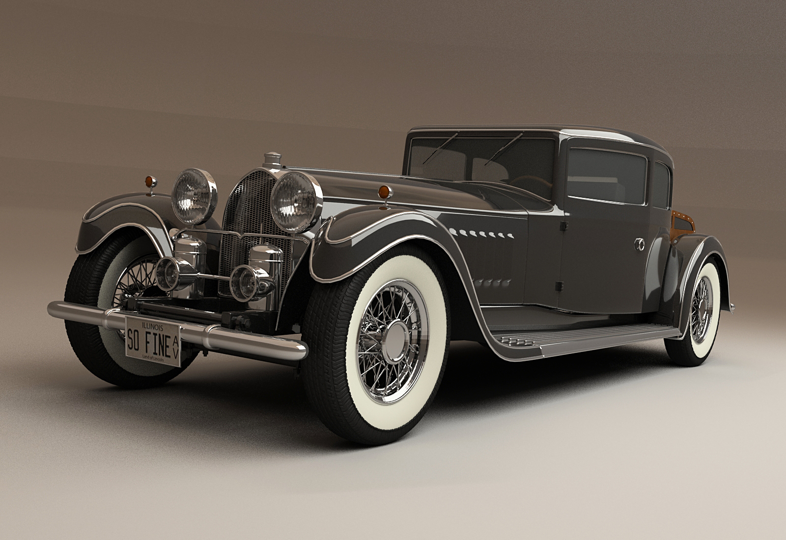 bugatti t-41 1928 3d model