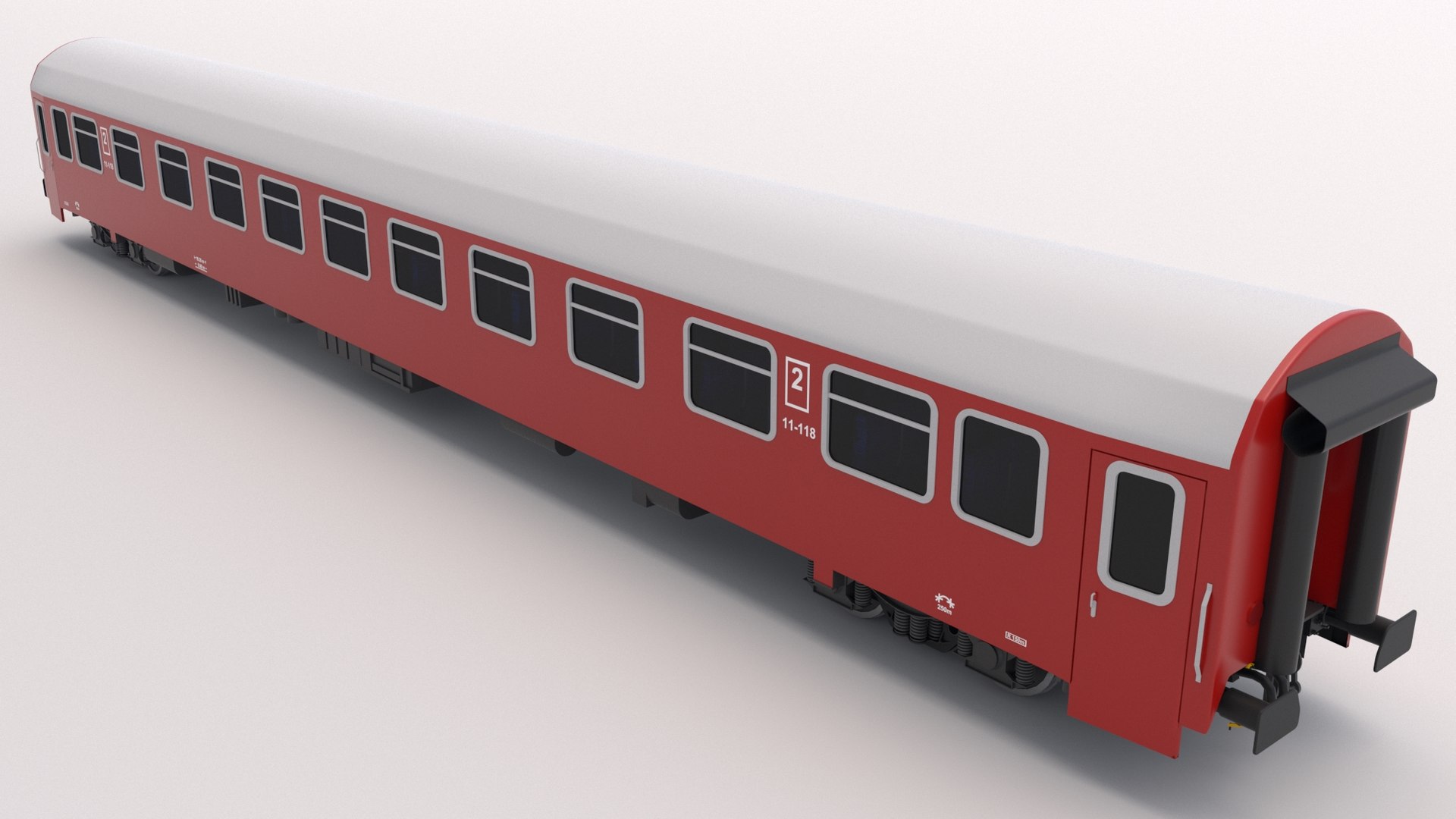 Passenger Train Car Red 3D Model - TurboSquid 1639617