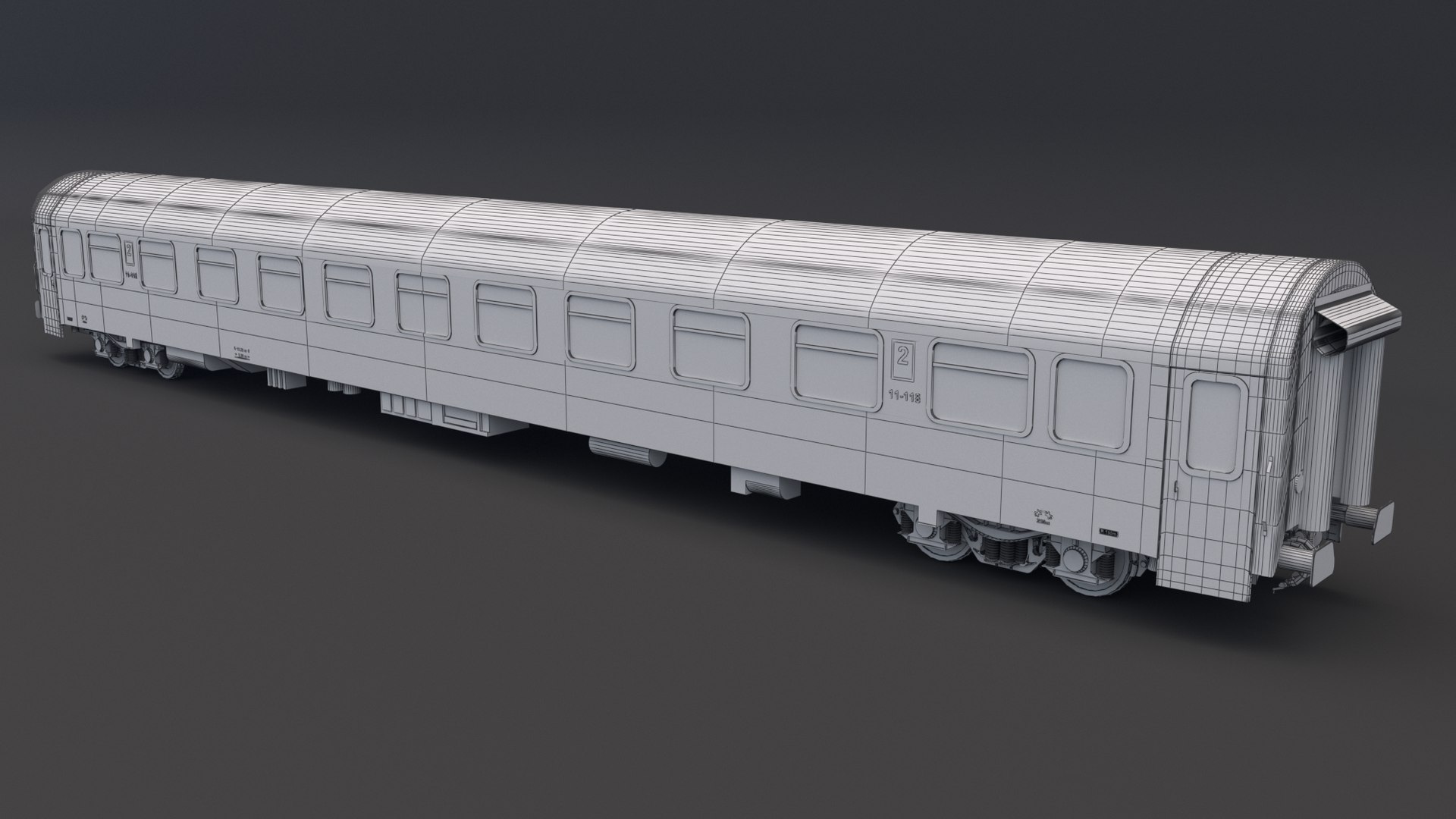 Passenger Train Car Red 3D Model - TurboSquid 1639617