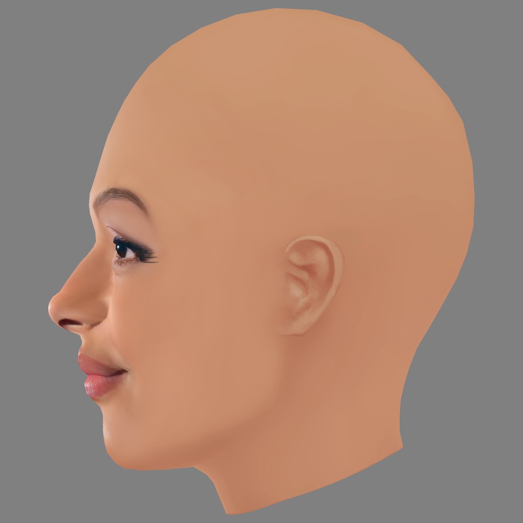3D Sheron Menezzes Head - No Hair - Low Poly Head For Game Model ...