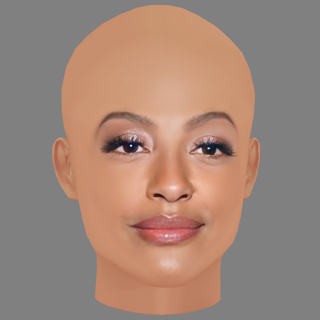 3D Sheron Menezzes Head - No Hair - Low Poly Head For Game Model ...