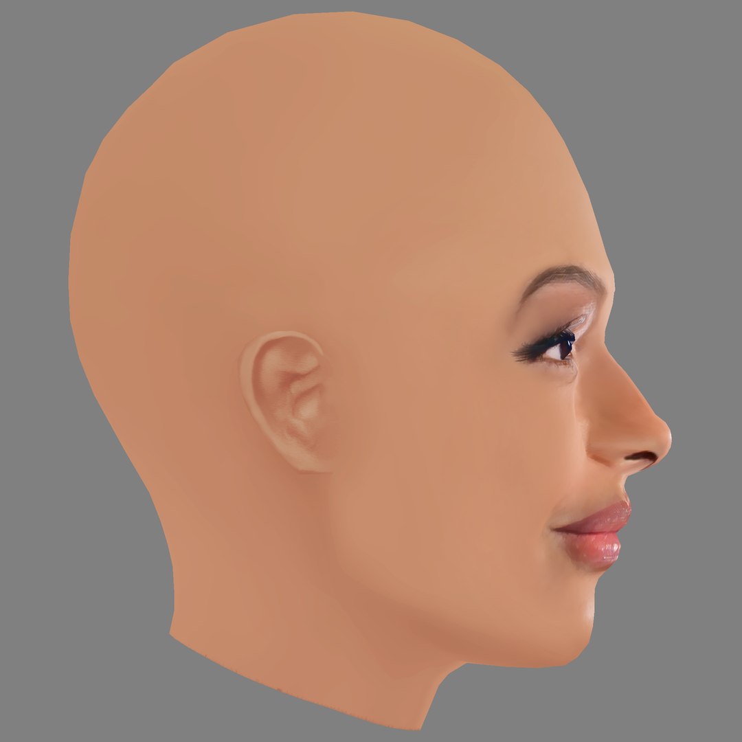 3D Sheron Menezzes Head - No Hair - Low Poly Head For Game Model ...