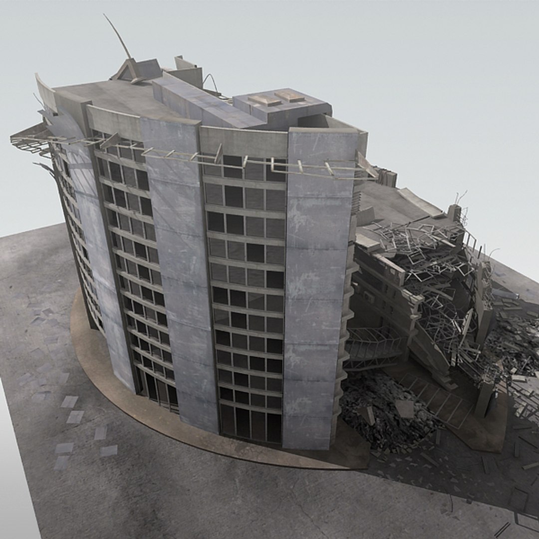3d model destroyed building
