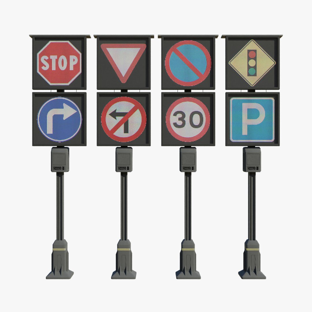3D Cyberpunk Street Signs Double Model - TurboSquid 1963095
