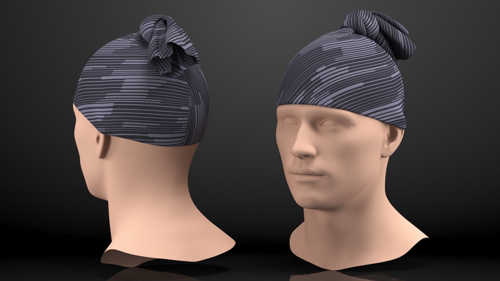 Neck Gaiter Weared On Head Black 3D Model - TurboSquid 1789472