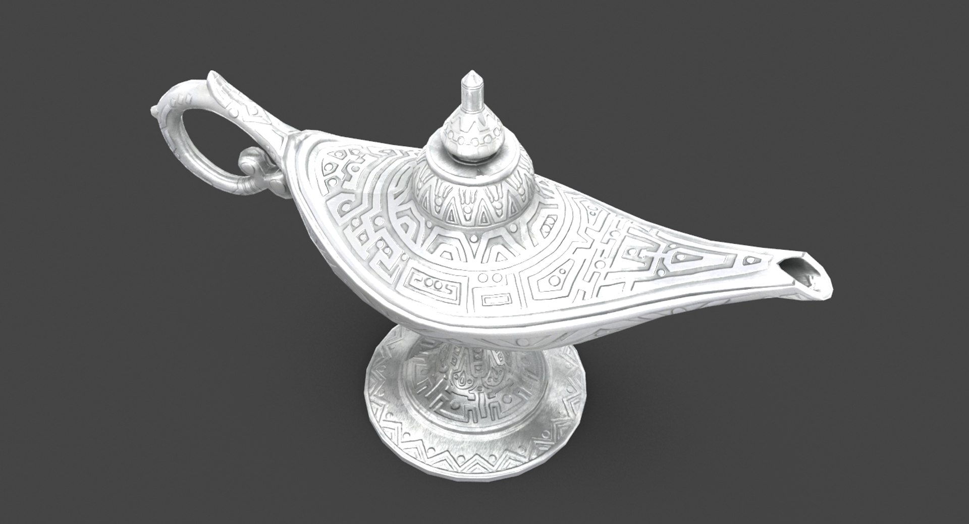 3D Model Aladdin Magic Lamp Vintage - TurboSquid 1335328
